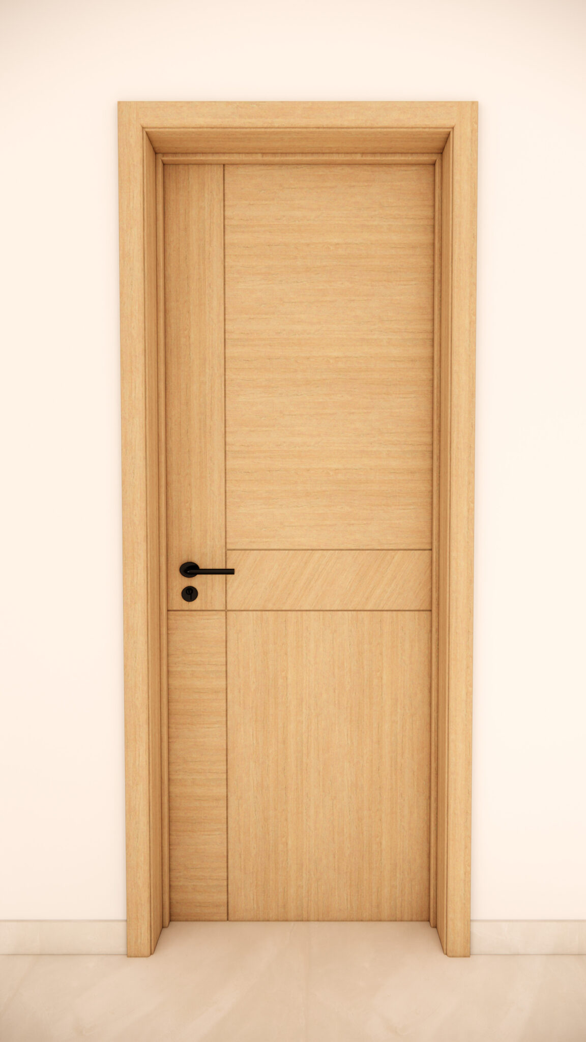 Minimalist Wood Door with Vertical Side Panel Accent – siegerindustries.com